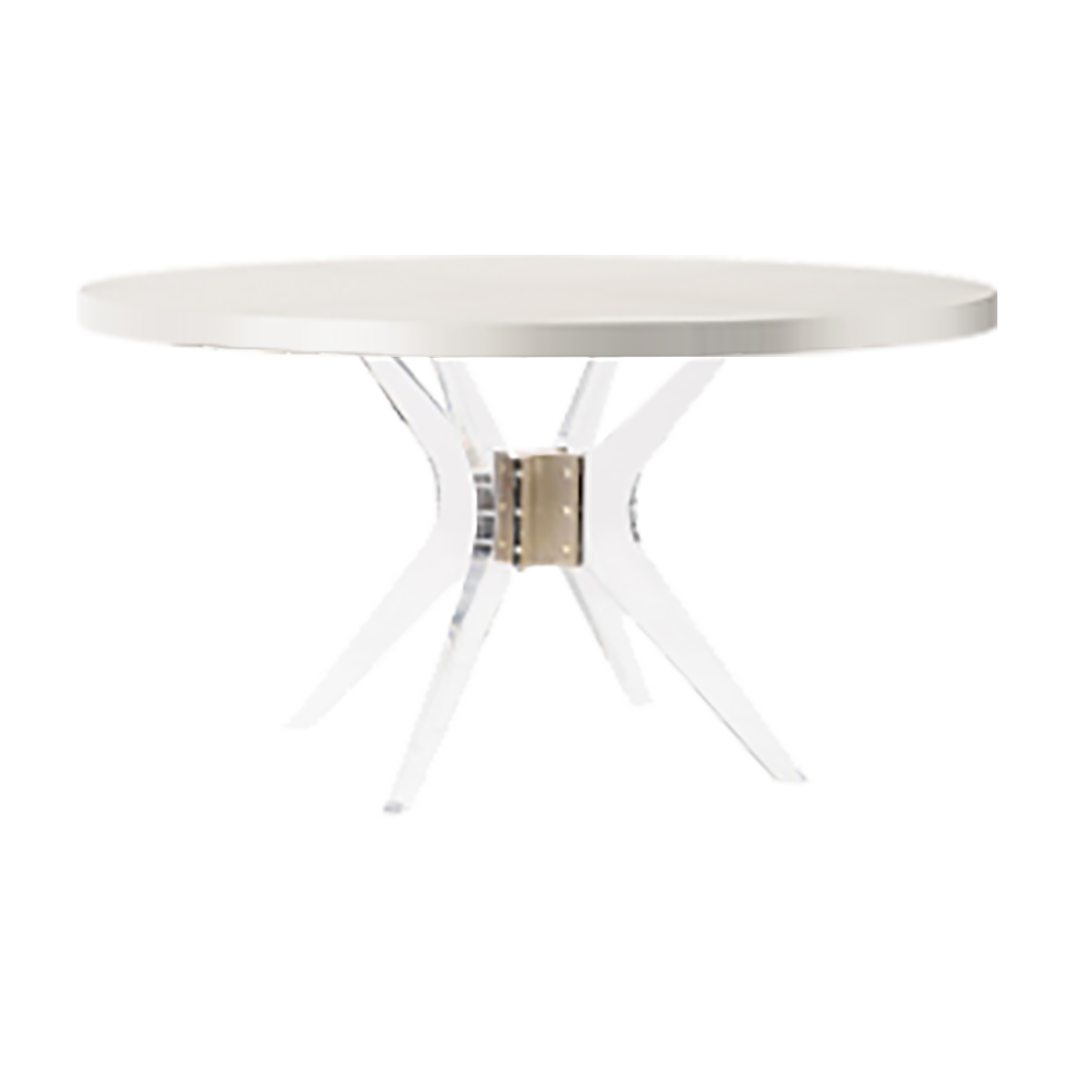 Ariel Round Dining Table - Satin Brass Accent – Belle Meade Signature